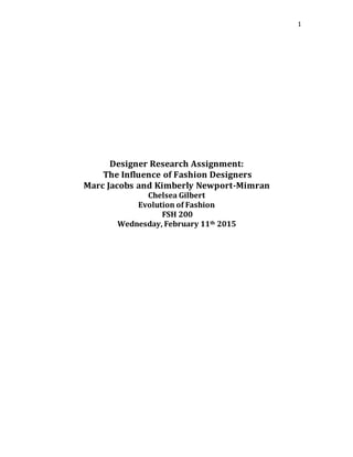 Designer Research Assignment | DOCX | Celebrity Style | Pop Culture