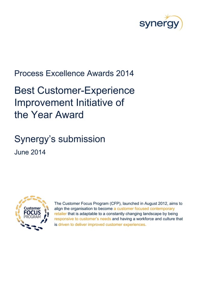Synergy Process Excellence Awards 2014 | PDF