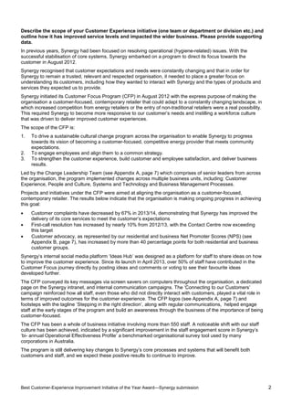 Synergy Process Excellence Awards 2014 | PDF
