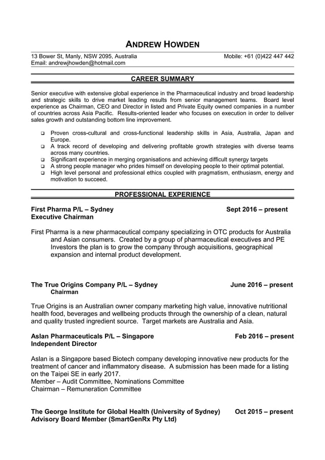 Andrew Howden Resume | PDF
