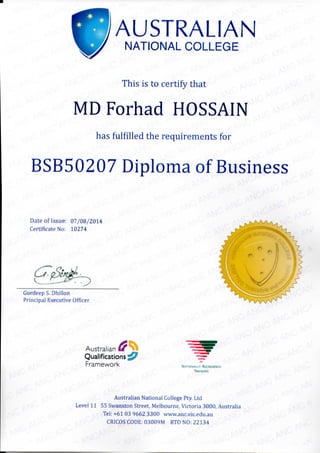 ANC certificate | PDF