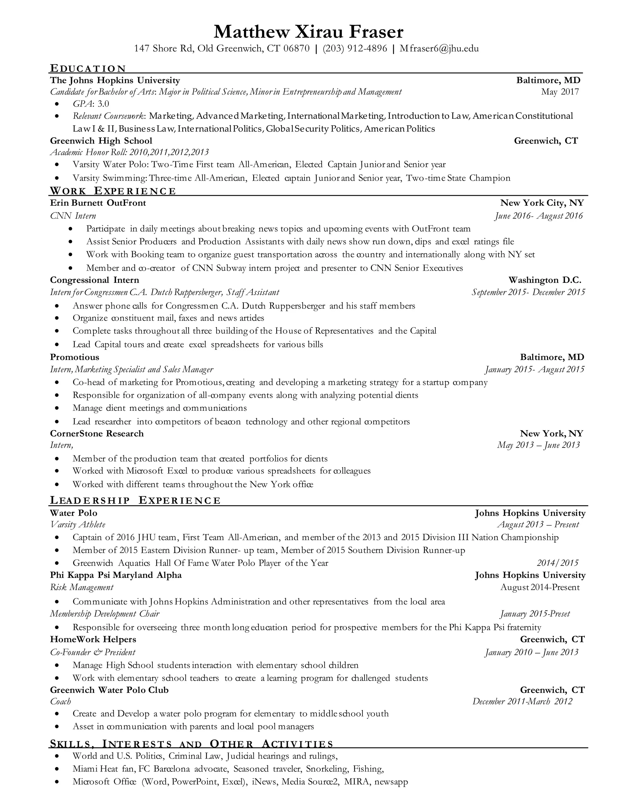 Fraser Resume | DOCX