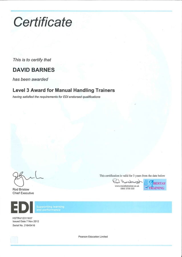 Level 3 Manual Handling Trainers | PDF