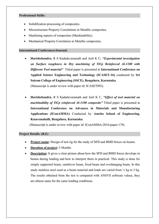 harishchandra's resume Normal | PDF