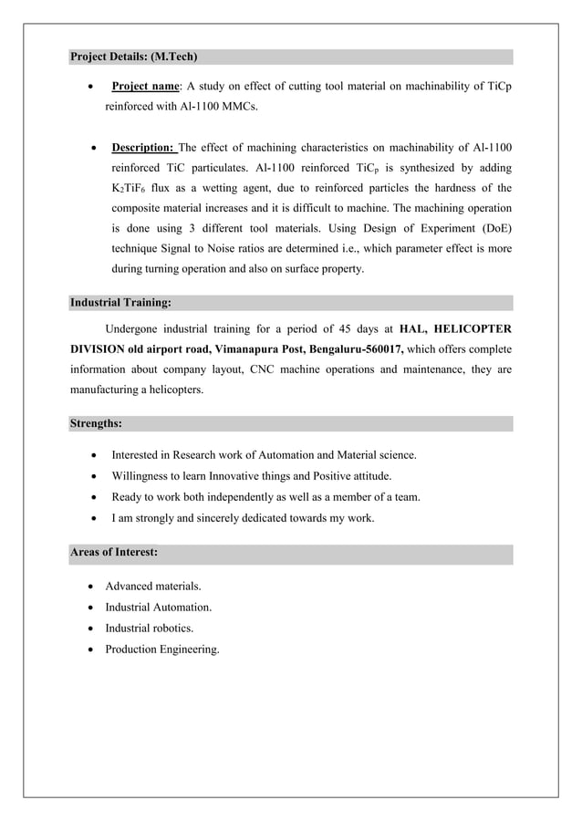 harishchandra's resume Normal | PDF
