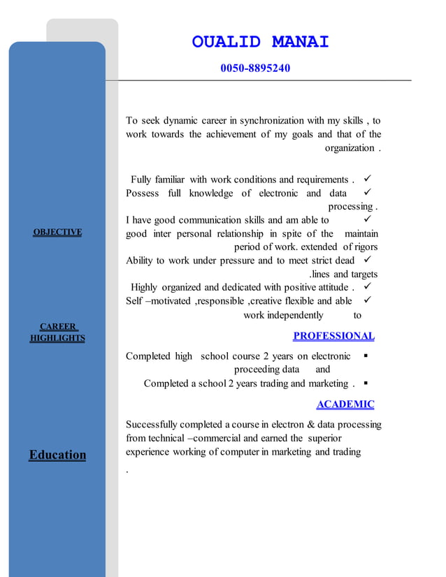 cv walid ... | PDF | Free Download