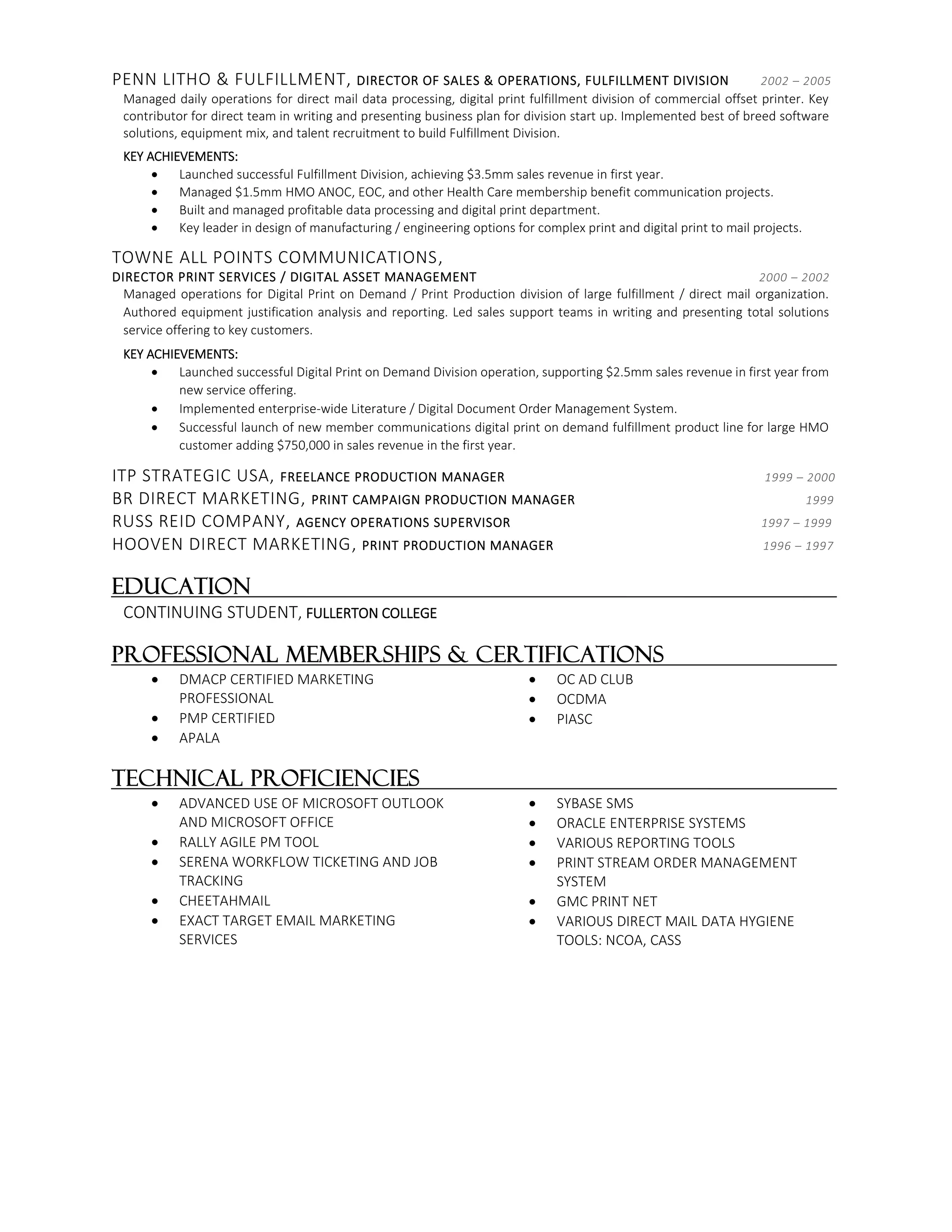 Duane Tinklenberg base resume | PDF