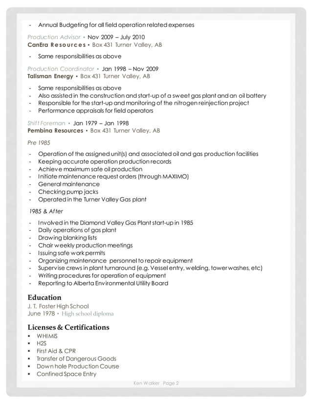 Ken Walker Resume | PDF