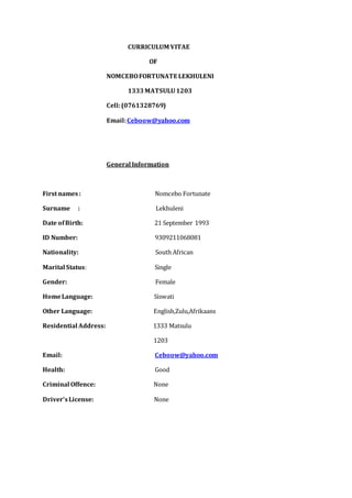CURRICULUM VITAE | PDF