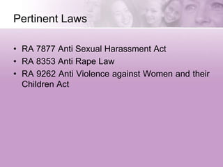 SEXUAL HARASSMENT AND LAWS AGAINST WOMEN | PDF