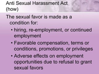 SEXUAL HARASSMENT AND LAWS AGAINST WOMEN | PDF