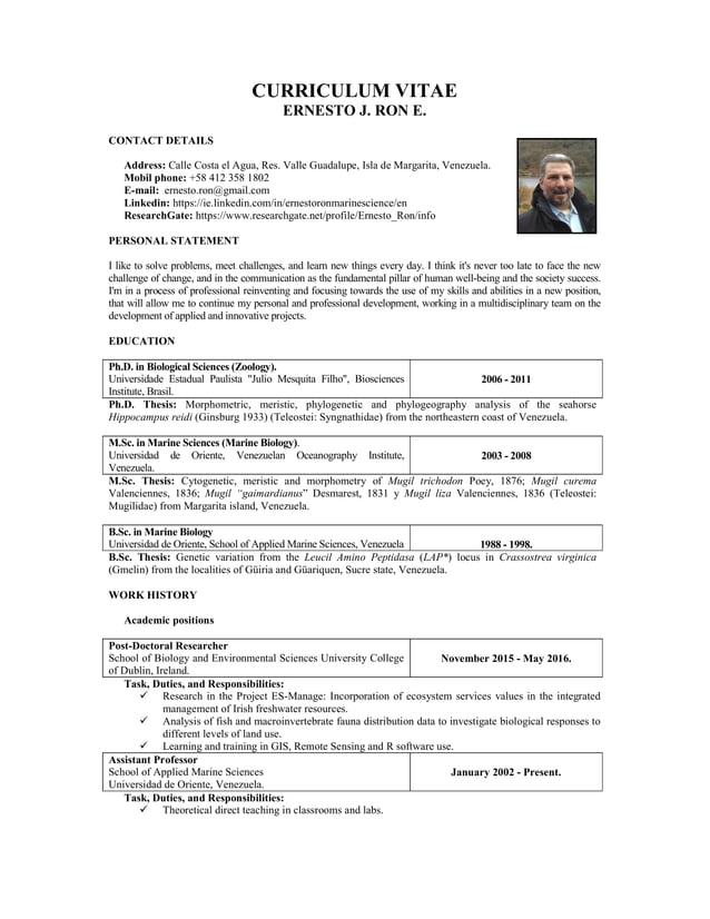 CV ERON 2016 | PDF | Professional School | Postgraduate Education