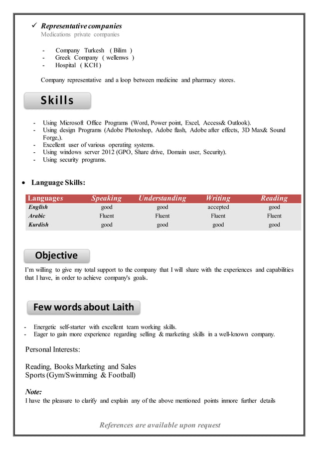 Laiths-CV | DOCX | Computing | Technology & Computing