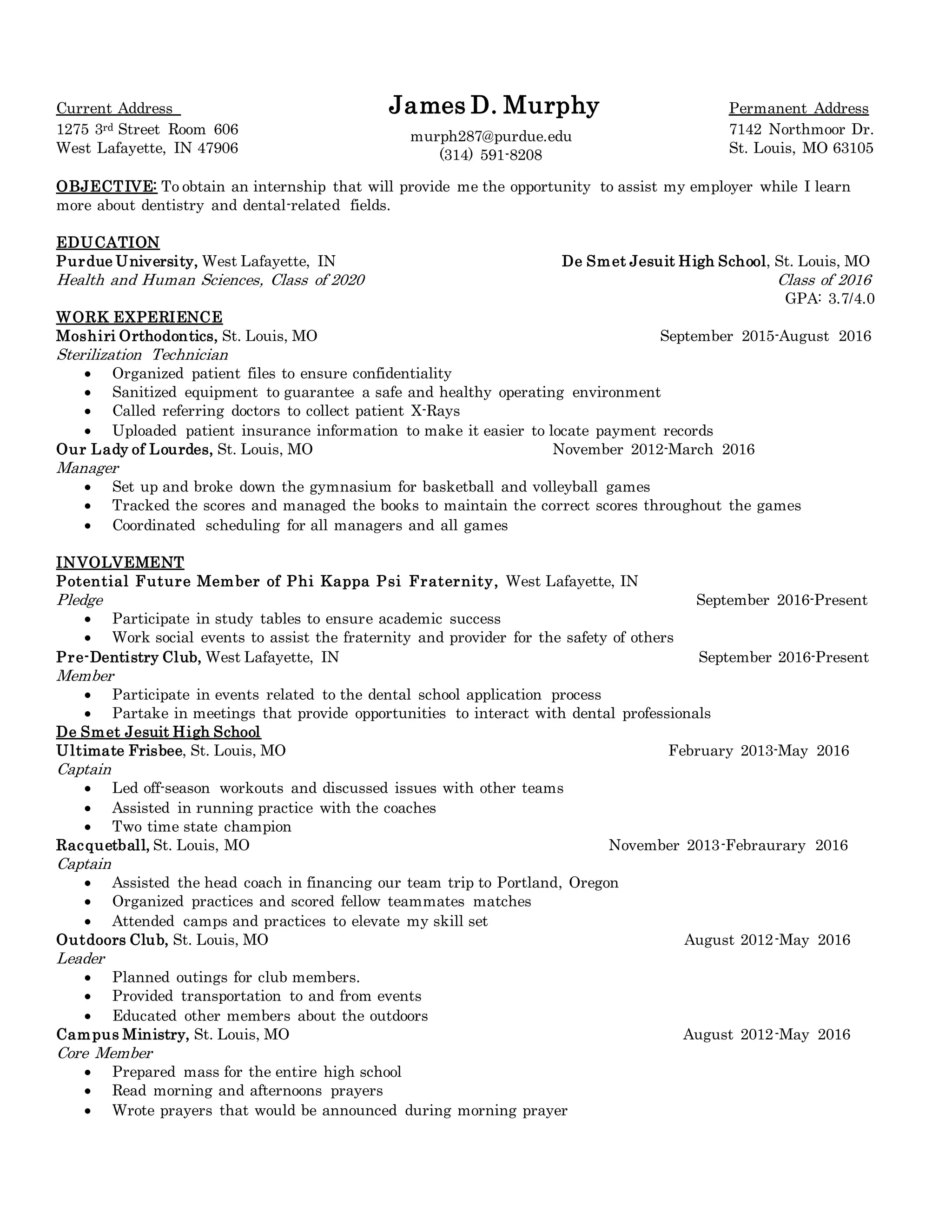 Murphy, James resume 1 | PDF