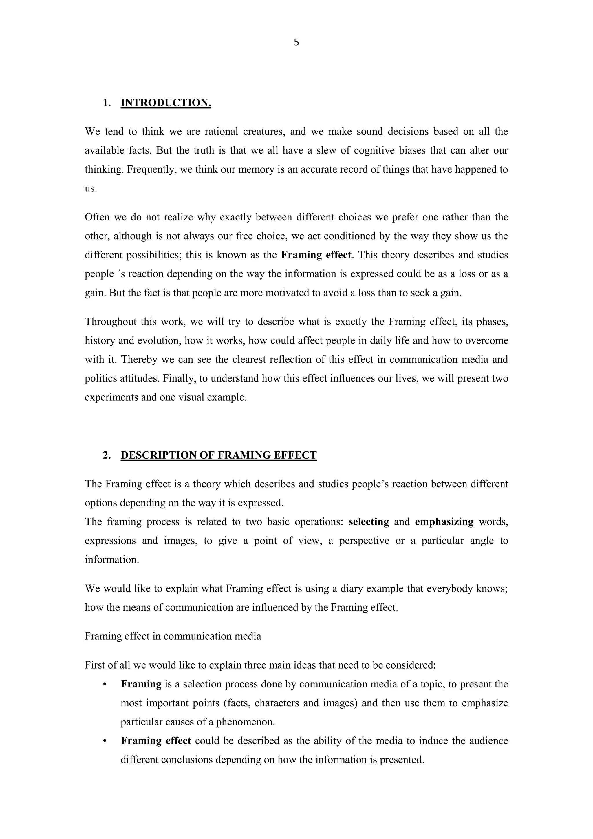 The Framing Effect | PDF