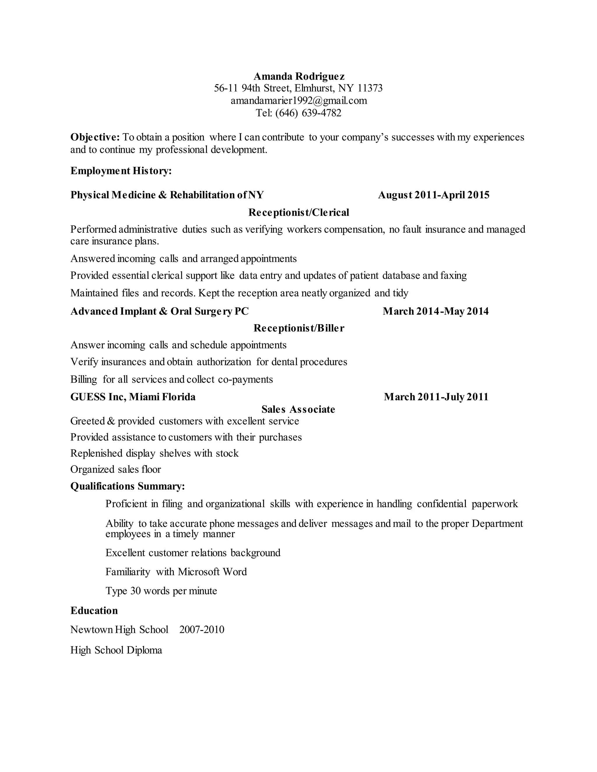 Amanda Rodriguez Resume | DOCX