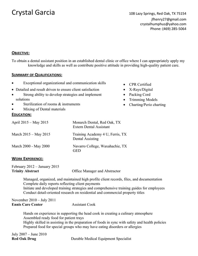 Crystal Garcia Resume | DOC