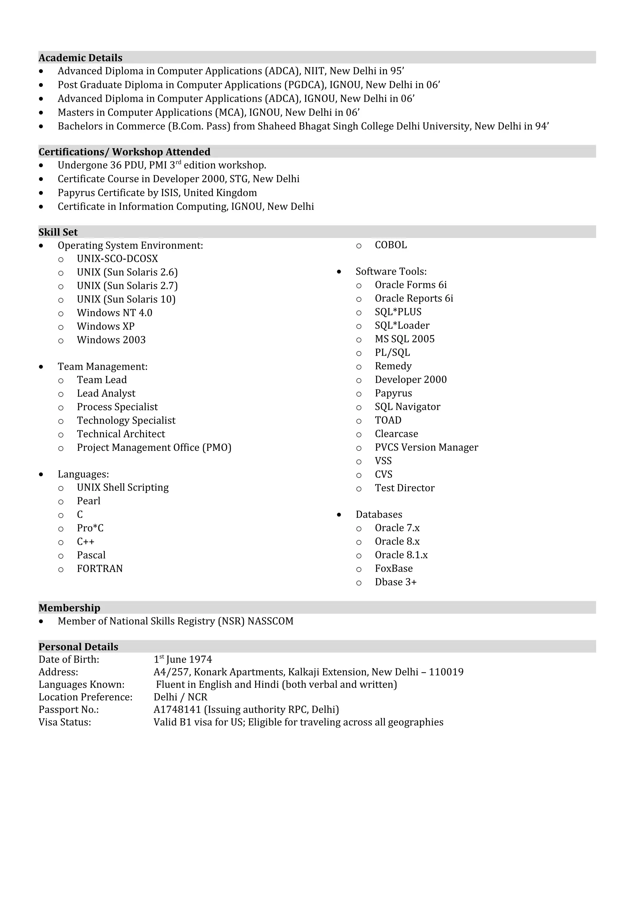 Vishnu Mathur Resume | DOC | Computing | Technology & Computing