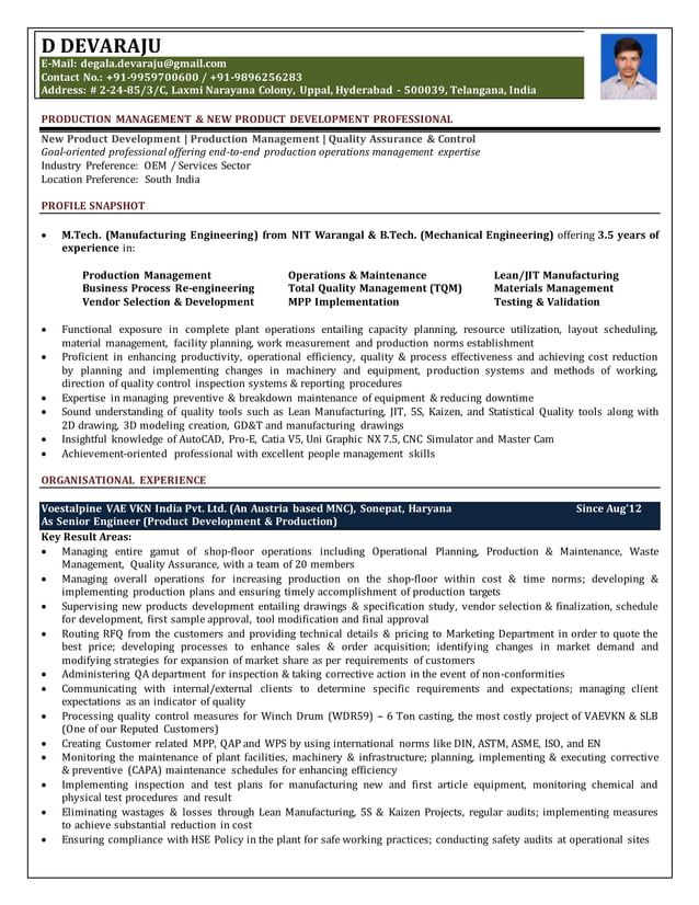 Devaraju Updated CV | PDF