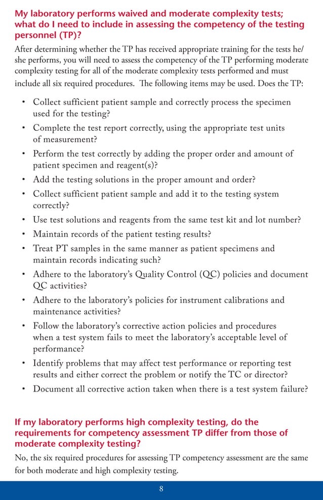 SC13-07.02_CLIA_Brochure_10_Competency_Assessment | PDF | Standardized ...