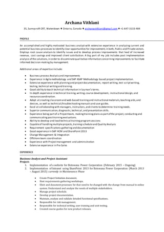 Archana V_CV | DOCX | Business | Business and Finance
