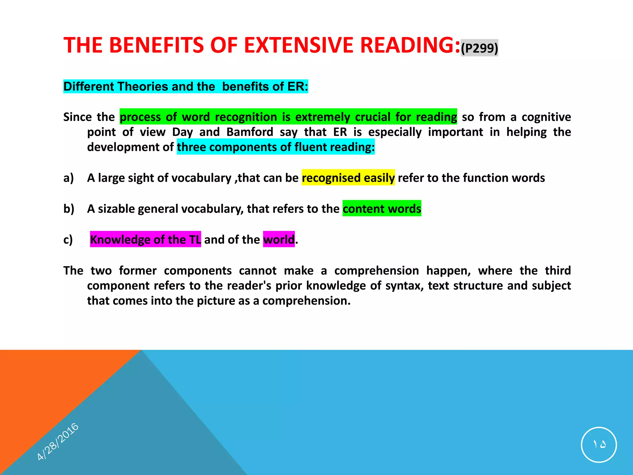 A summarise of Extensive Reading | PDF