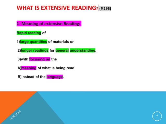 A summarise of Extensive Reading | PDF
