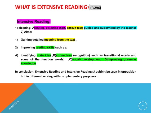 A summarise of Extensive Reading | PDF