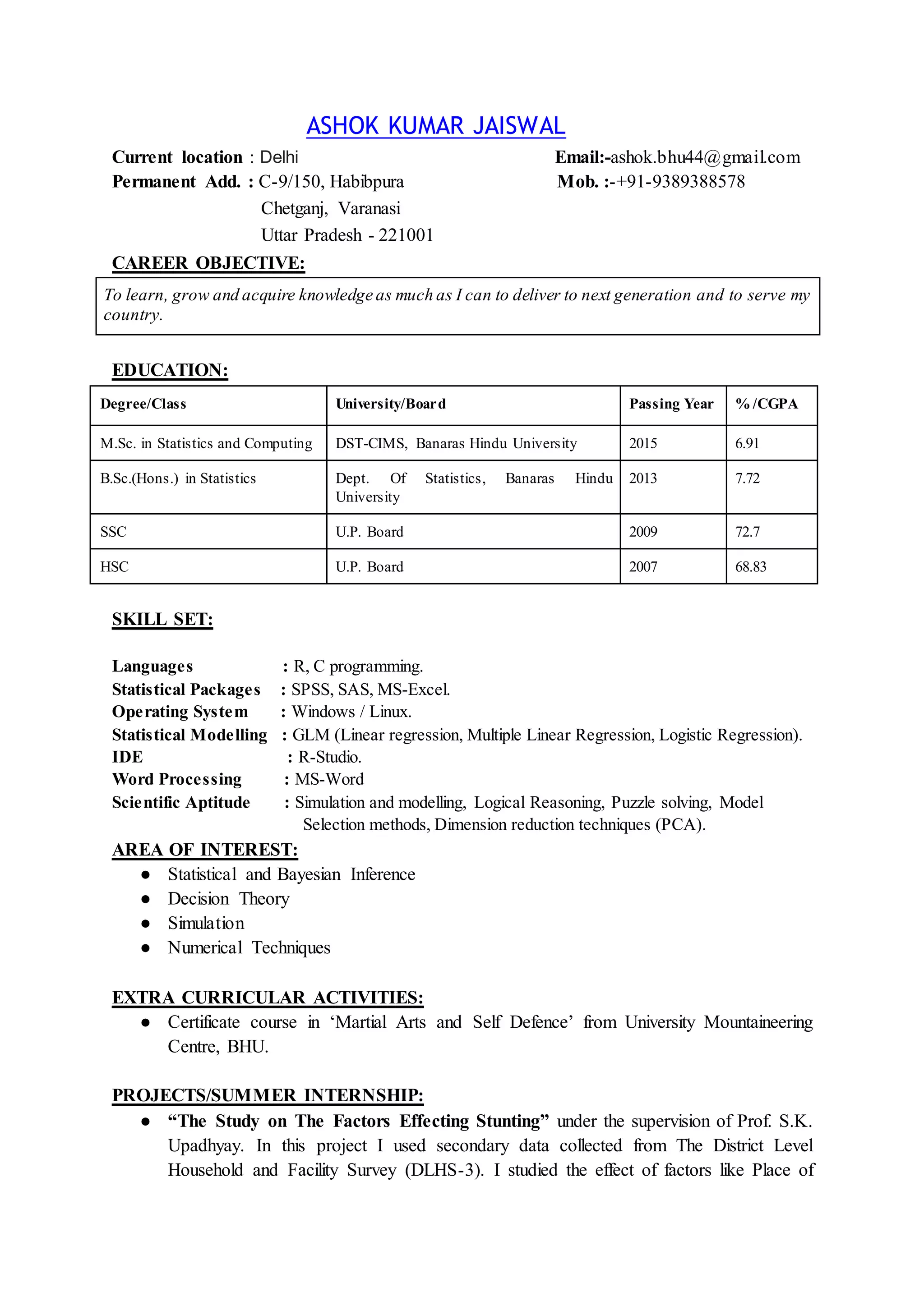 AshokKr.Jaiswal_Resume | DOCX