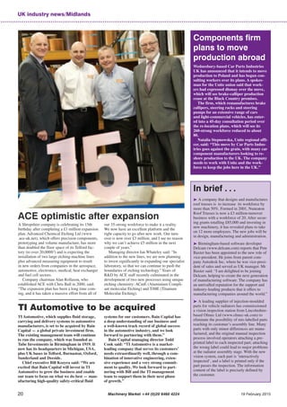 ACE Machinery Market 19.02.15