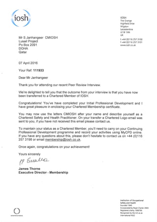 letter receiving CMiosh status | PDF