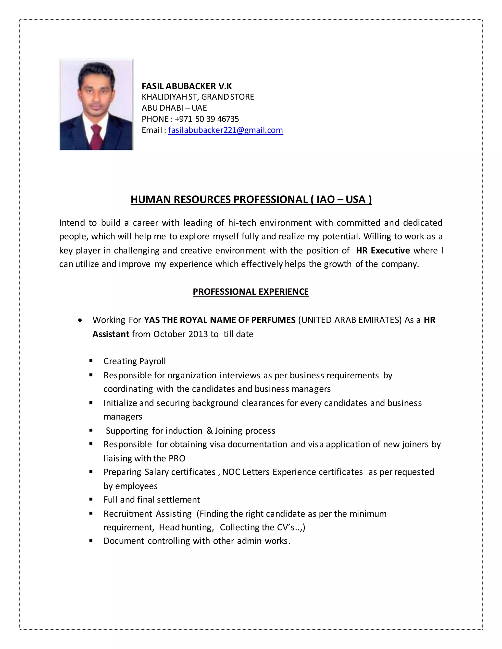 resume new 2015 | DOCX | Human Resources | Business