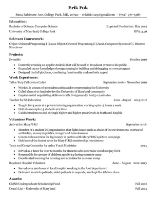 ResumeSophomore | PDF