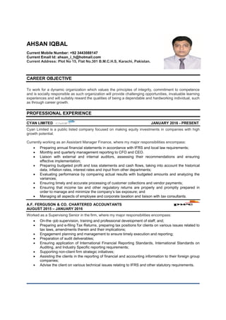 Resume - Ahsan Iqbal | PDF
