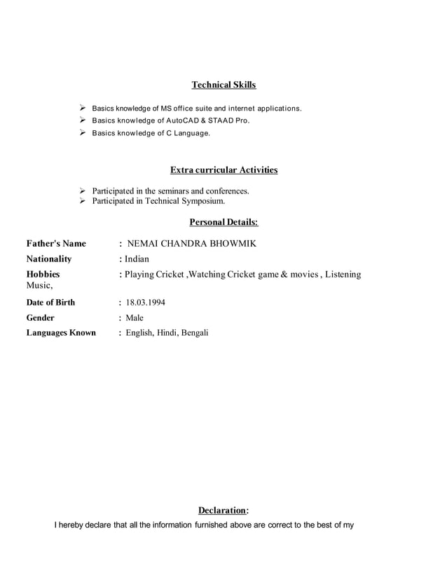 CV - Format (1).doc koushik | PDF