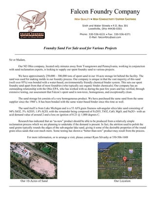 Foundry Sand Flyer | PDF