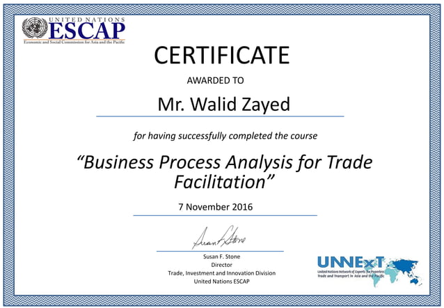 BPA Course Certificate_Mr. Walid Zayed | PPT