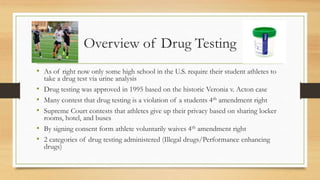 Drug Testing in High School Athletics (Sport Law) (2) | PPTX