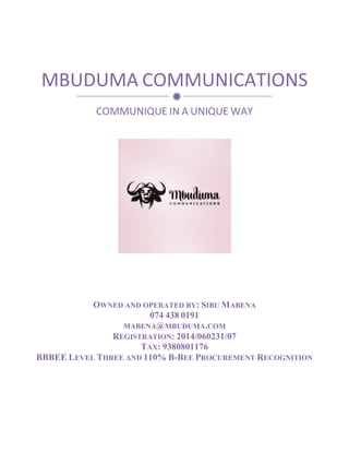 MBUDUMA COMMUNICATIONS PROFILE.compressed | PDF
