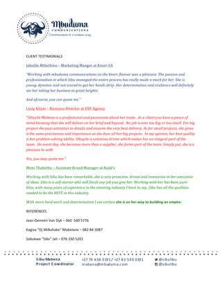MBUDUMA COMMUNICATIONS PROFILE.compressed | PDF