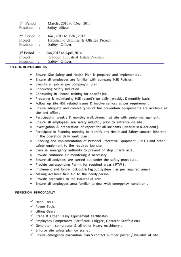 Akmal CV.doc (hse )Apply for hse job | PDF