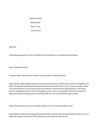Nathan Kantor's Resume | ODT
