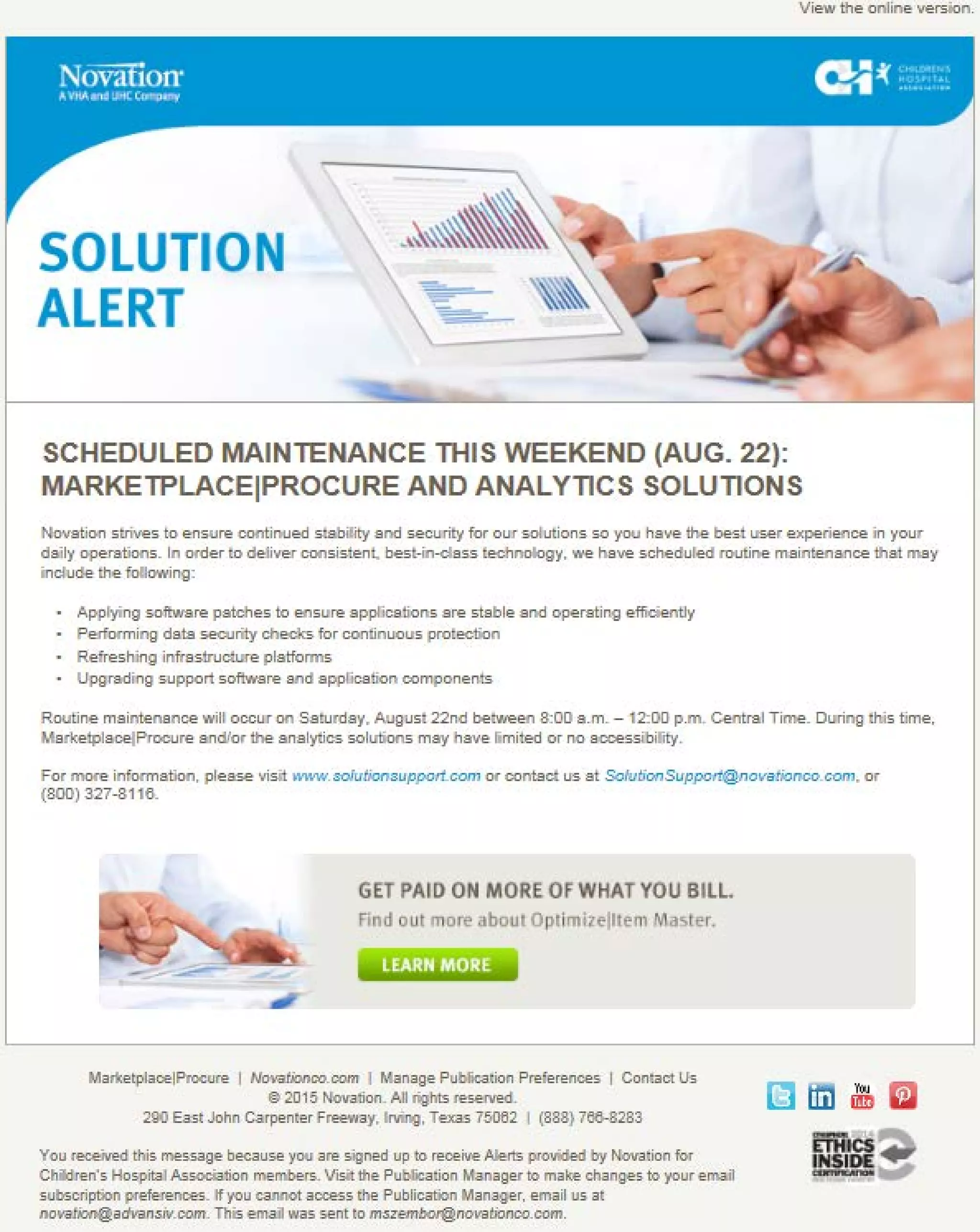 Novation: Solution Alert Example | PDF