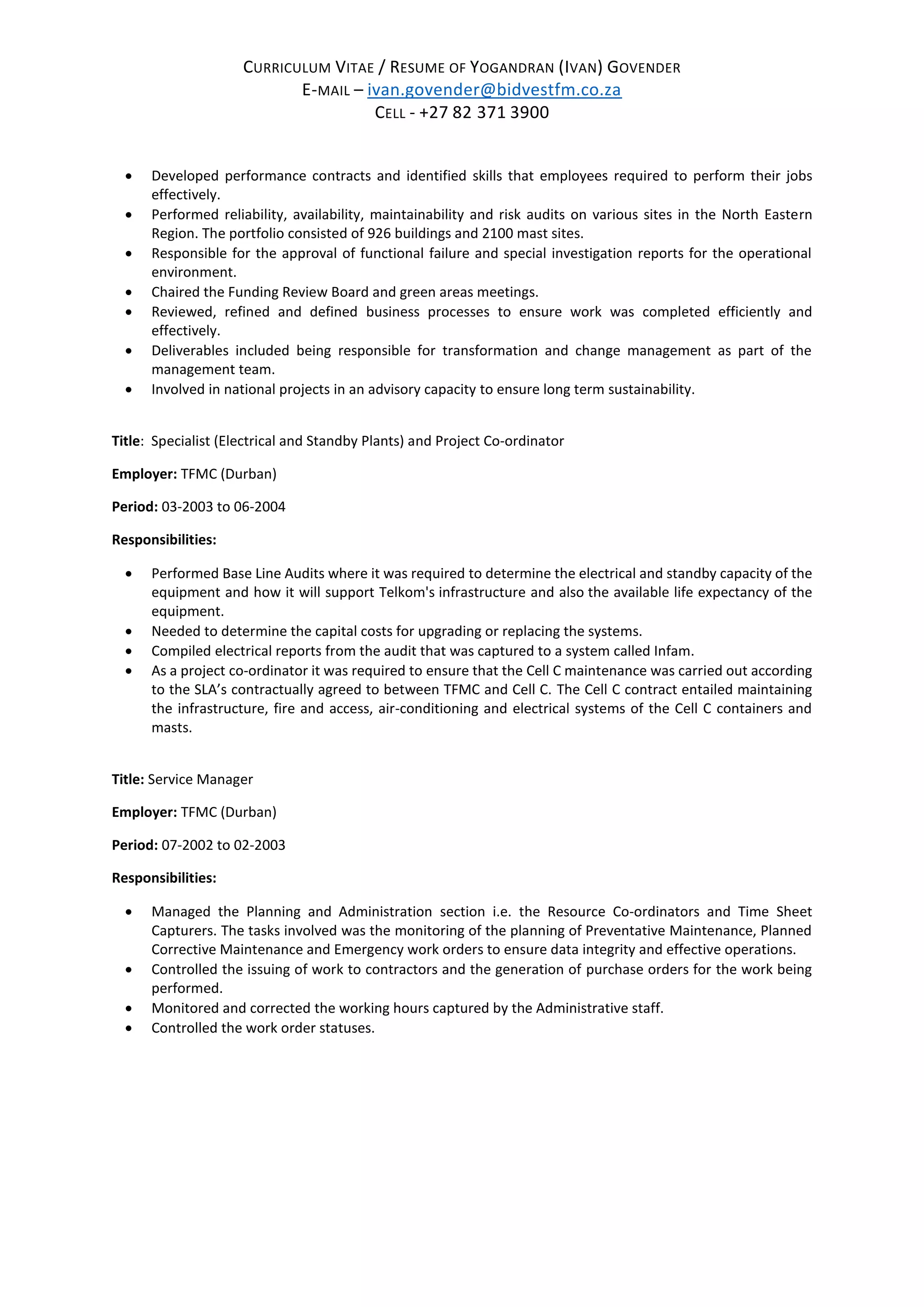 Detailed CV 11 Nov 15 | PDF