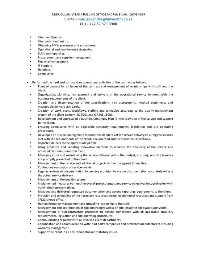 Detailed CV 11 Nov 15 | PDF