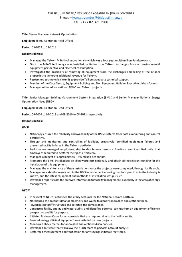Detailed CV 11 Nov 15 | PDF