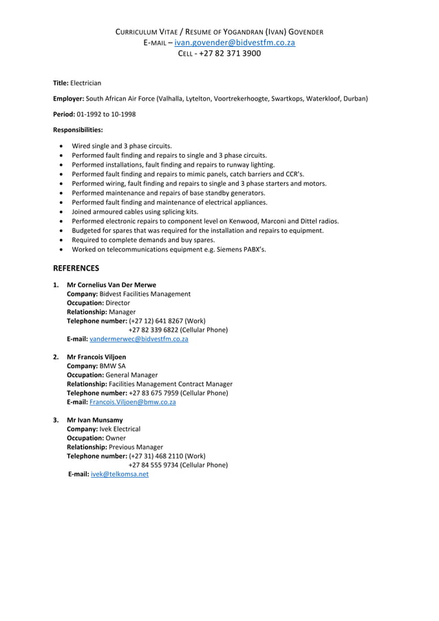 Detailed CV 11 Nov 15 | PDF