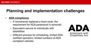 Microtransit Planning & Implementation Lessons from the North Carolina ...