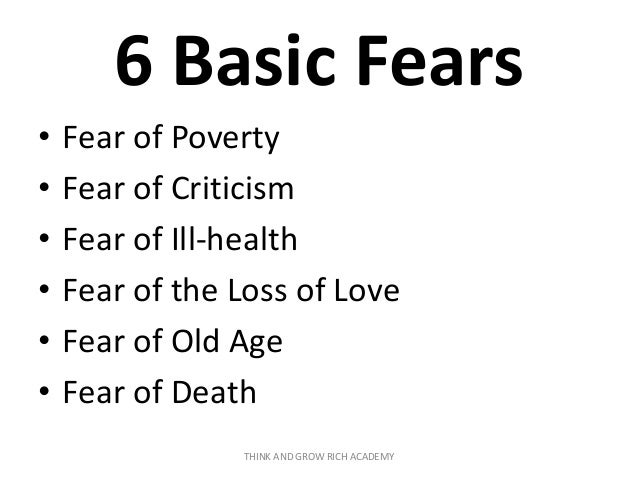 6 Basic Fears experienced by 7 billion population on Planet Earth