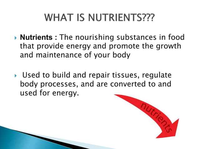 6 basic nutrients | PPTX | Nutrition | Healthy Living